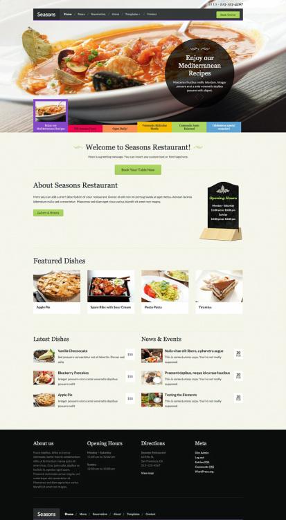 Seasons Review - WPZOOM Restaurant Theme | REALITY