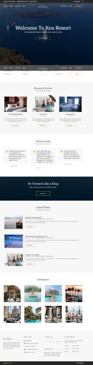 CSSIgniter Kea Review - Hotel Resort Theme | TRUTH